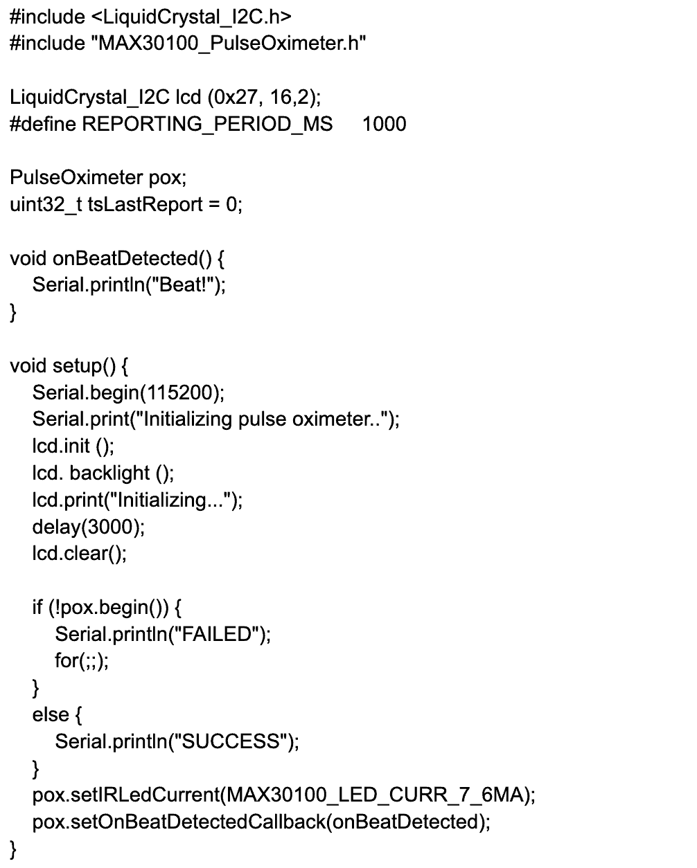Arduino Pulse Oximeter